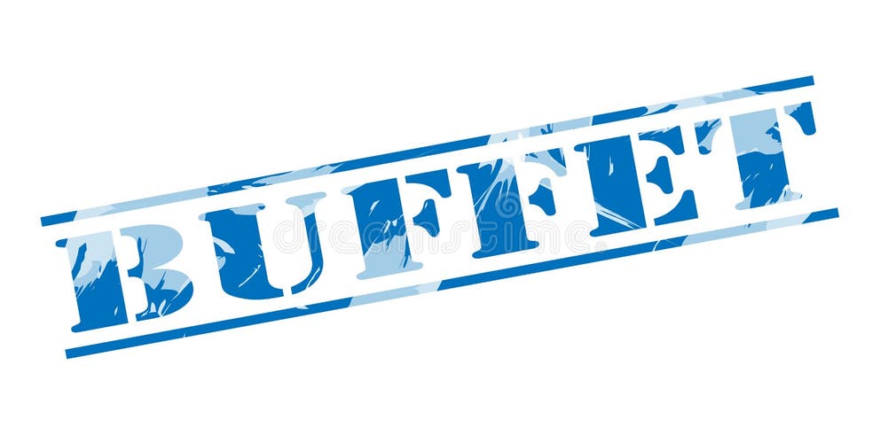 Buffet blue stamp stock illustration. Illustration of blue - 97560409