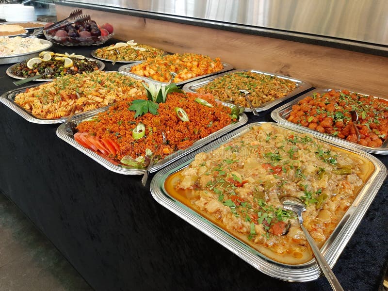 Breakfast Meals Variety Flat Lay. Top View on Buffet Wooden Board with ...