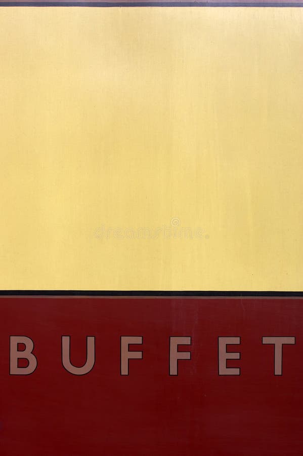 Buffet car sign stock photo. Image of refreshing, gaudy - 256446