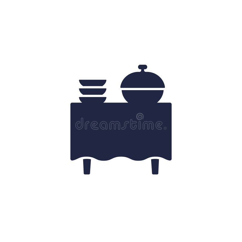 Buffet or Catering Icon on White Stock Illustration - Illustration of ...
