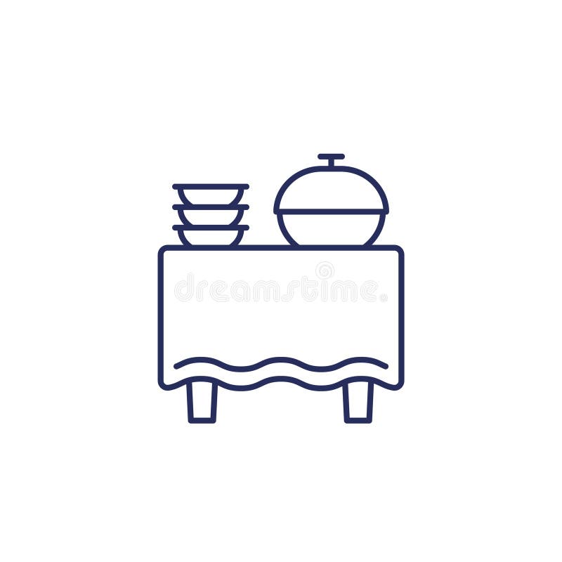 Buffet or Catering Line Icon Stock Vector - Illustration of outline ...