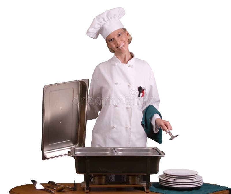 Buffet Chef with a spoon. stock photo. Image of lady, baker - 3161336