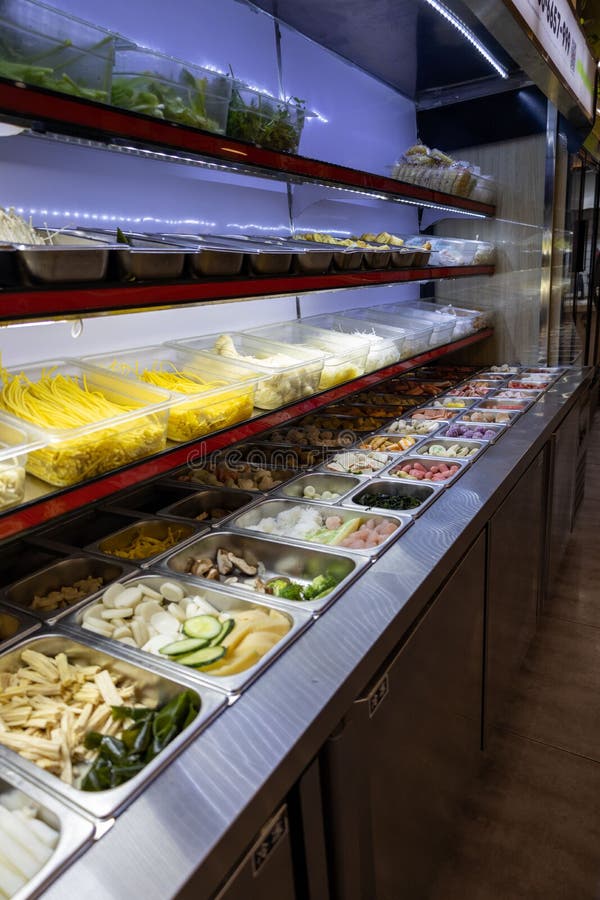 Buffet of Delicious Chinese Fast Food, Vertical Stock Photo - Image of ...