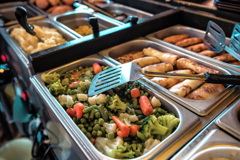 Buffet with Different Meals Stock Image - Image of boil, decoration ...