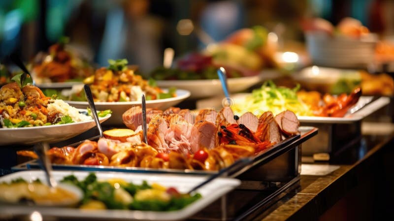 Buffet Dinner, Dining Food Celebration Party Concept. Generative Ai ...
