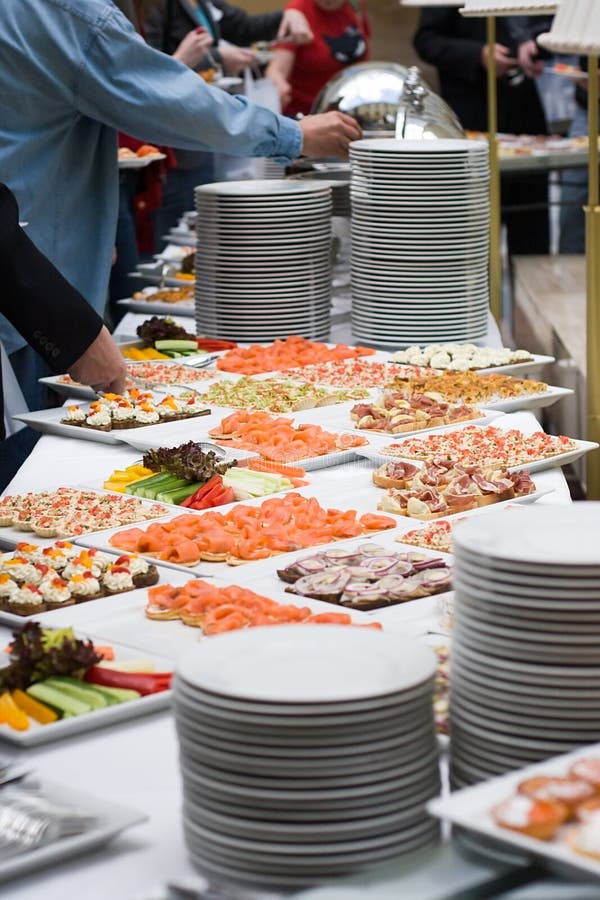 Buffet table making stock image. Image of hall, buffet - 22669615