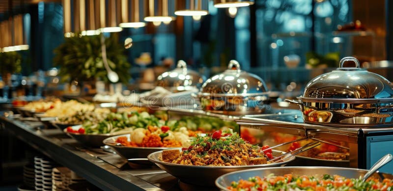 Buffet Food Service at a Business Stock Image - Image of cuisine ...