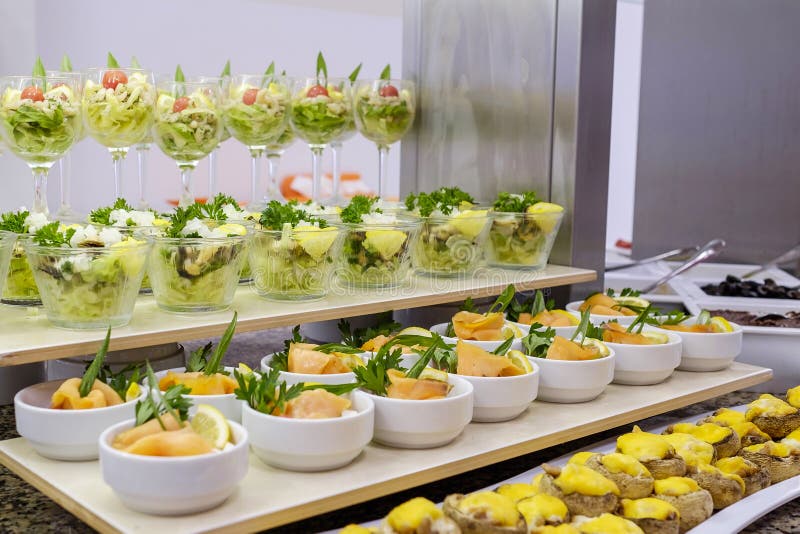 Buffet with Salads and Snacks 4 Stock Photo - Image of hotel, breakfast ...