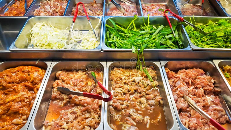Buffet line stock photo. Image of barbecue, dish, buffet - 232469166