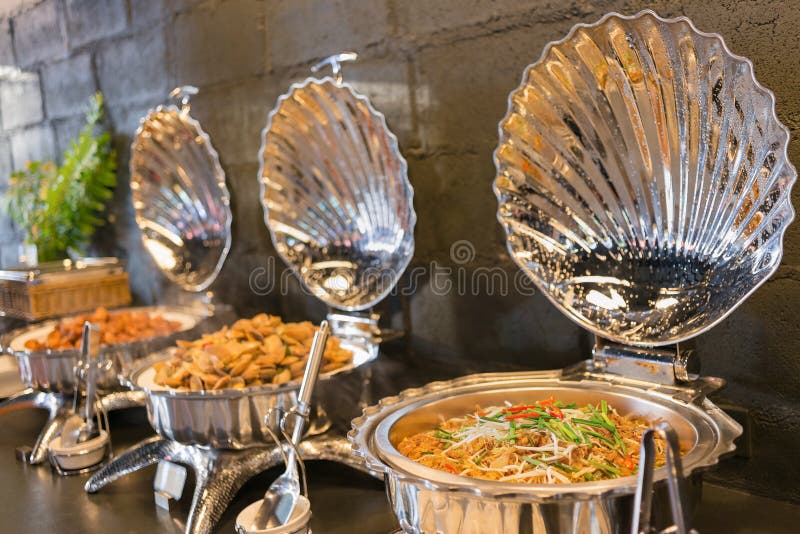 Buffet Line Food Containers Stock Image - Image of event, dark: 66241687