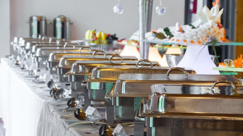 Buffet Line of Lunch and Dinner Stock Photo - Image of hotel, line ...