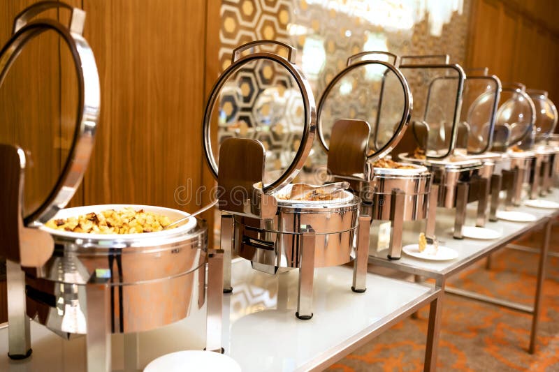 Buffet Line of Lunch and Dinner Stock Photo - Image of catering, dish ...