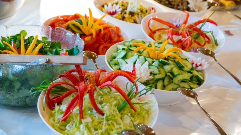 Buffet Line of Lunch and Dinner Stock Photo - Image of hotel, line ...