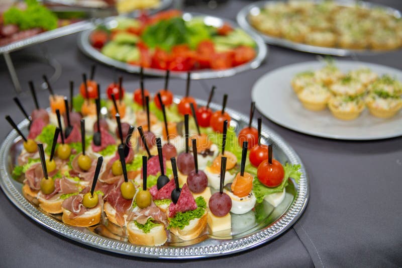 Buffet in the Office Closeup Stock Image - Image of buffet, banquet ...