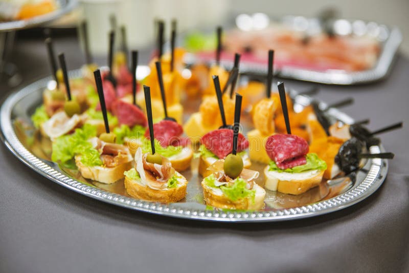 Buffet in the Office Closeup Stock Photo - Image of catering, fresh ...