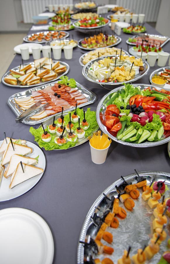 Buffet in the office stock image. Image of variety, event - 376680339