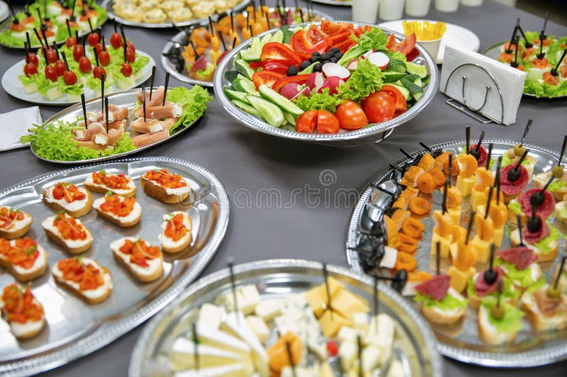 Buffet in the office stock photo. Image of meal, banquet - 376867818