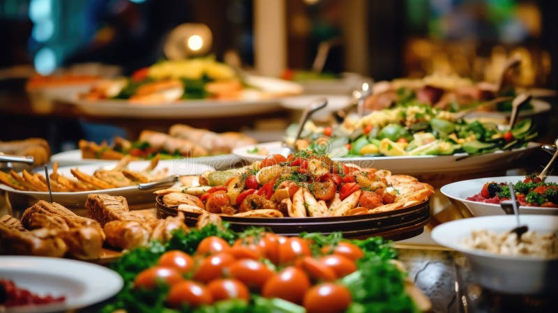 Buffet Party, Food Buffet Catering Dining Eating Party Sharing in the ...