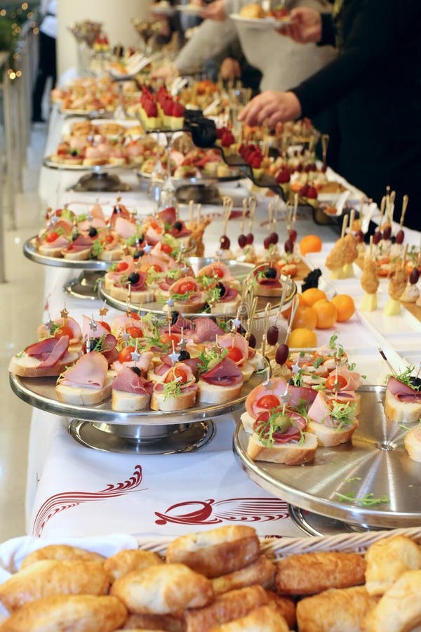 Buffet Reception Finger Food Appetizers Stock Photo - Image of cater ...