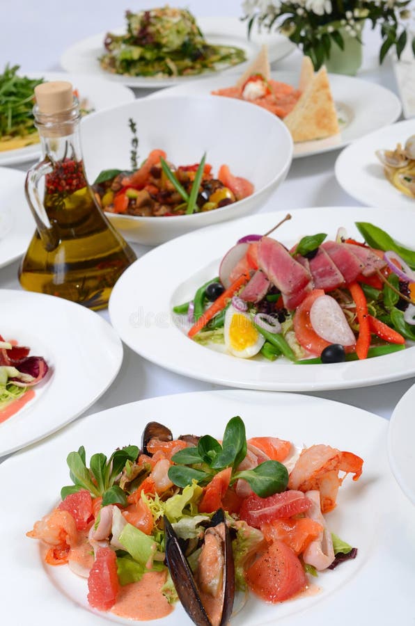 The Buffet in the Restaurant with Different Meals Stock Image - Image ...