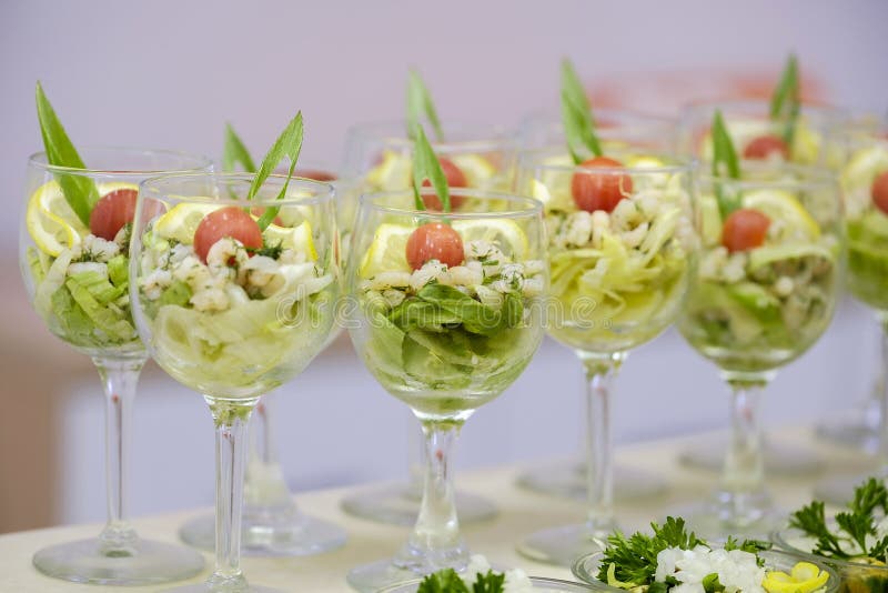 Buffet with Salads and Snacks 9 Stock Photo - Image of dinner, lunch ...