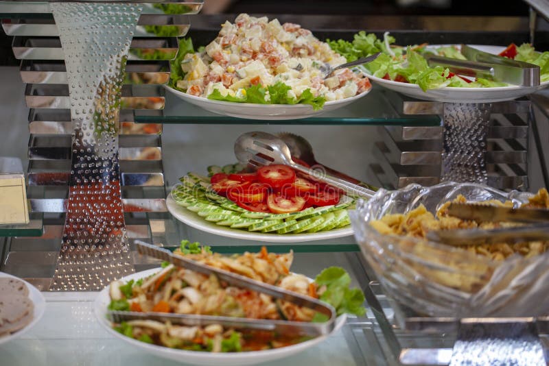 Buffet salads and snacks stock image. Image of fresh - 172369861