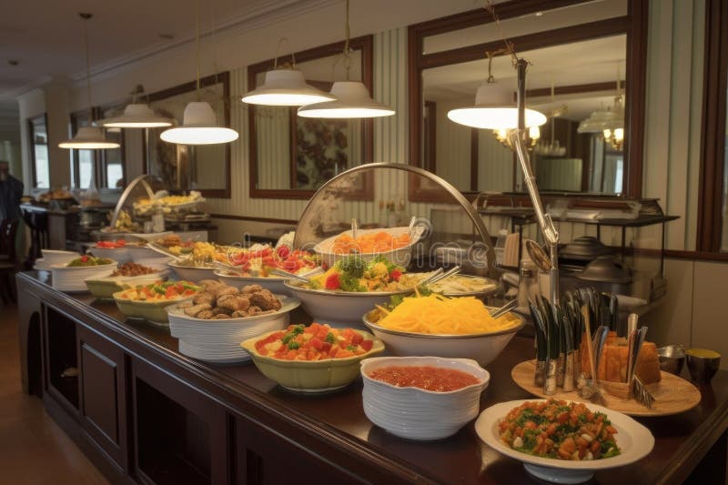 Buffet, with Selection of International Dishes for Guests To Choose ...