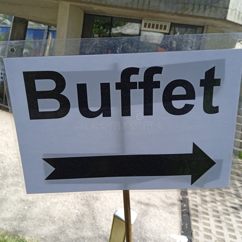 A Buffet Sign in Gastronomy or Catering Stock Photo - Image of provider ...