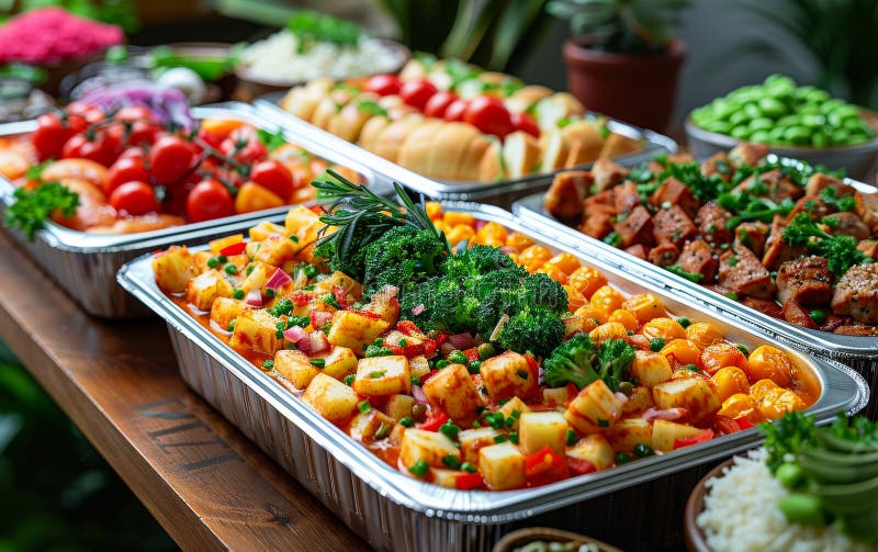 Buffet Style Food is Served in Restaurant Stock Image - Image of ...