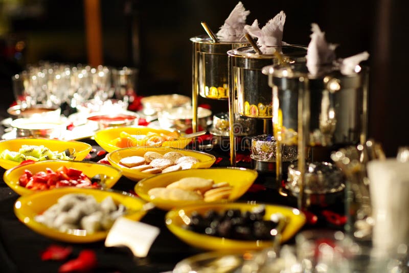 Buffet Style in hotel stock image. Image of invitation - 18260507