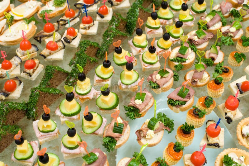 Buffet table making stock image. Image of hall, buffet - 22669615