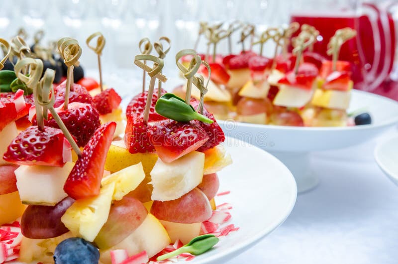 Buffet table with canape stock photo. Image of canape - 94971814