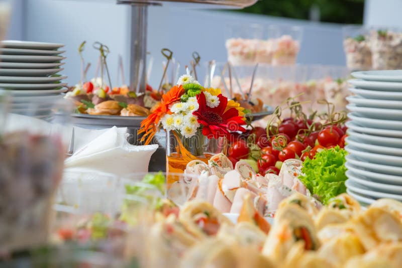 Buffet table corporate stock image. Image of catering - 77178591