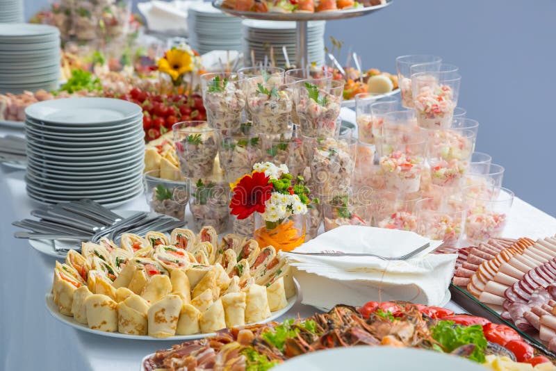 Buffet table with seafood stock image. Image of dish - 17171335