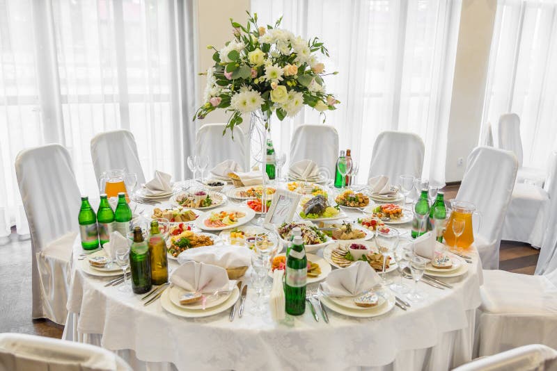 Buffet table corporate stock photo. Image of closeup - 87727112