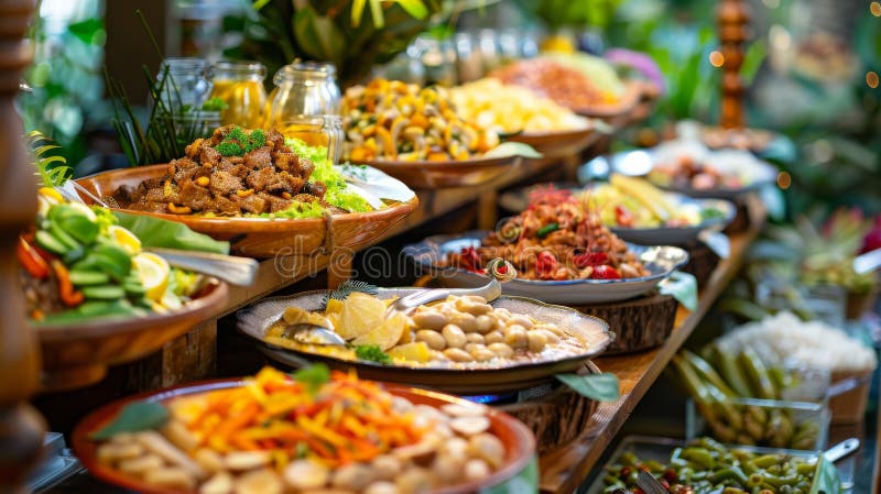 A Buffet Table Filled with a Diverse Selection of Delicious Dishes ...