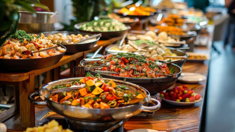128 Buffet Table Filled Array Delicious Food Dishes Stock Photos - Free ...