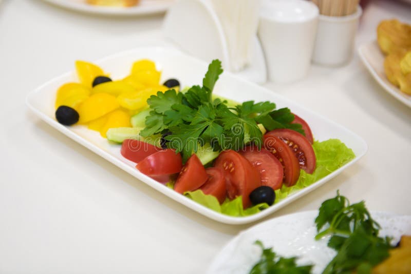 Buffet table with food stock photo. Image of hotel, culinary - 142919090