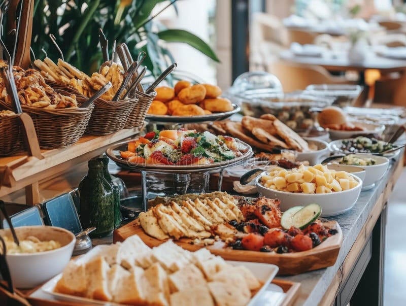 Buffet Table Full of Food stock image. Image of appetizers - 364250853