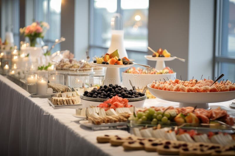 Buffet Table. Generative AI Technology Stock Image - Image of ...