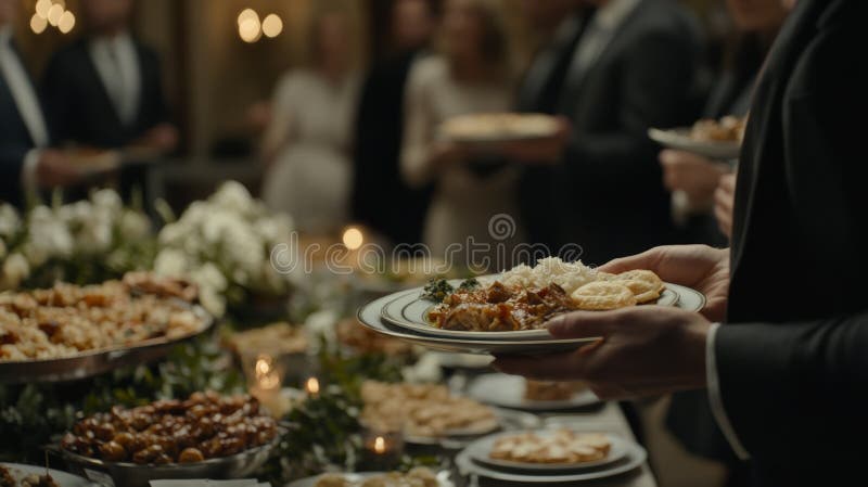 A Buffet Table with Gourmet Dishes Elegantly Arranged, Offering a Range ...