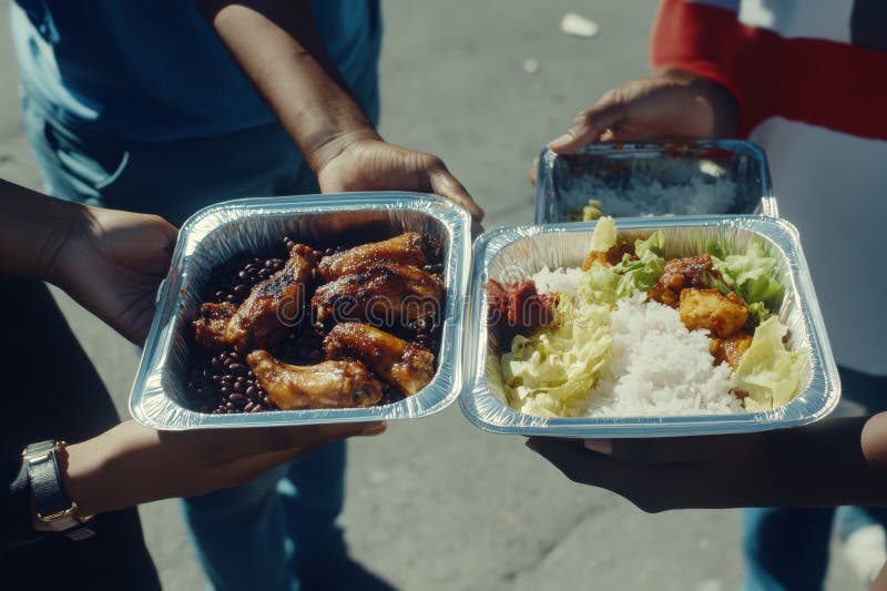 The Buffet Table Has Chicken Wings, Corn, and Salad and is Set Up for a ...