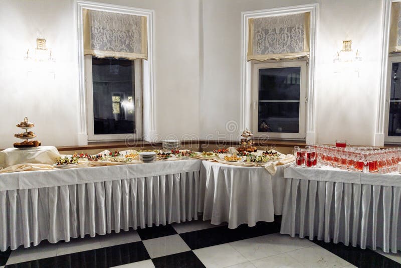 Buffet Table for a Holiday or Corporate Event. a Large Assortment of ...