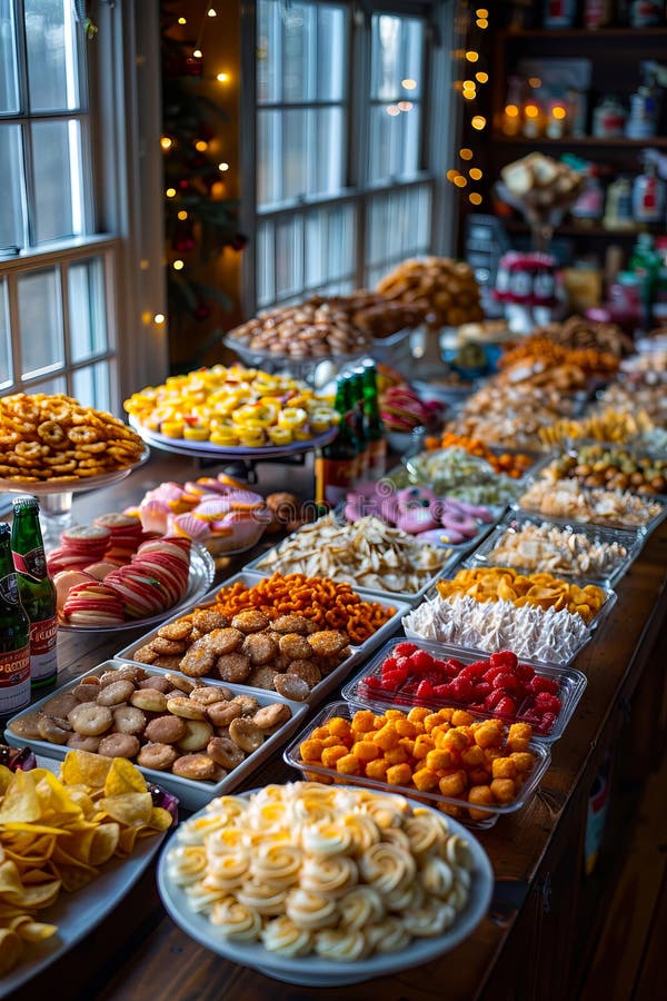 A Buffet Table with Many Different Kinds of Food Stock Photo - Image of ...