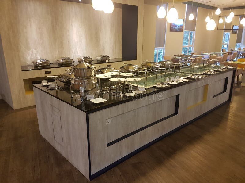 Buffet table set up editorial stock photo. Image of kitchen - 85847598