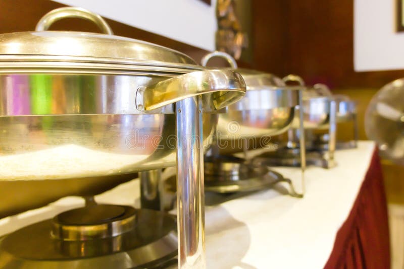 A Buffet Table Set Up at a Indonesian Restaurant Stock Image - Image of ...