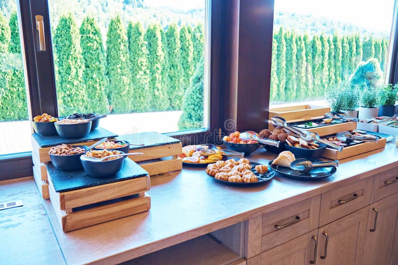 Buffet Table. Table Setting. Hotel Restaurant Buffet Catering Table ...