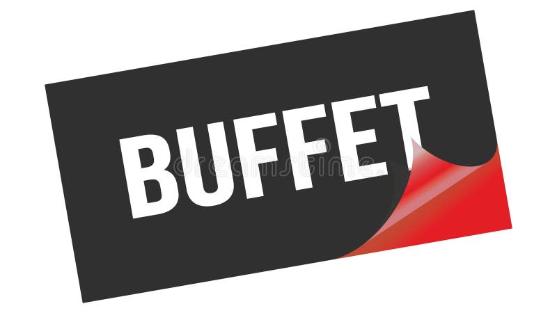 BUFFET Text on Red Blue Ribbon Stamp Stock Illustration - Illustration ...