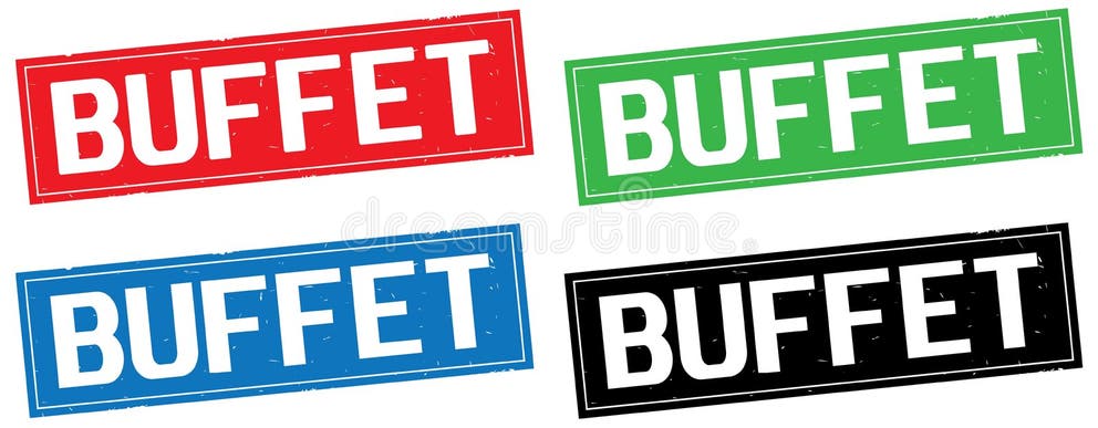 BUFFET Text, on Rectangle Stamp Sign. Stock Illustration - Illustration ...