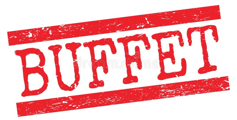 BUFFET Text on Red Lines Stamp Sign Stock Illustration - Illustration ...